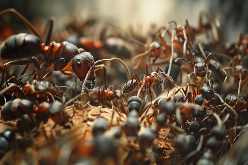 A Group of Ants are Crawling on a Rock Generated by AI Stock ...