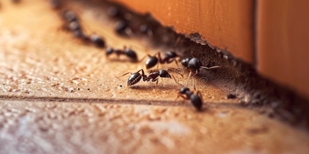 Group of Ants Crawling on Wall Stock Image - Image of working ...