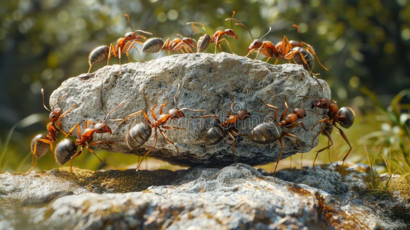 Group of Ants Lifting a Large Object Together, Symbolizing the Strength ...