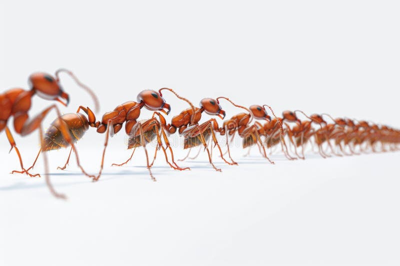 A Group of Ants Marching Together in a Single File Line, Possibly ...
