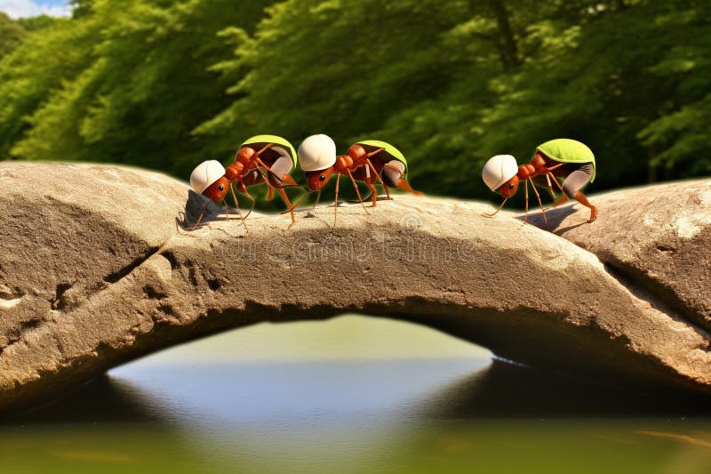 Group of Ants in a Park. Teamwork of Animals Stock Illustration ...