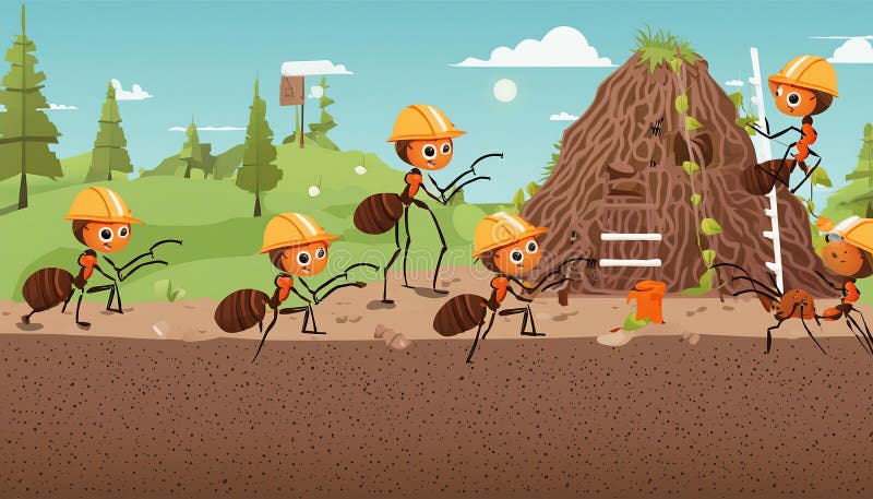 Group of Ants Walking Across Dirt Field. Generative AI Stock Image ...