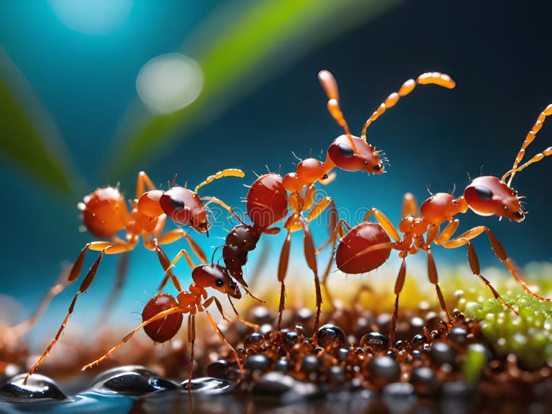 A Group of Ants Walking on a Rock Stock Illustration - Illustration of ...