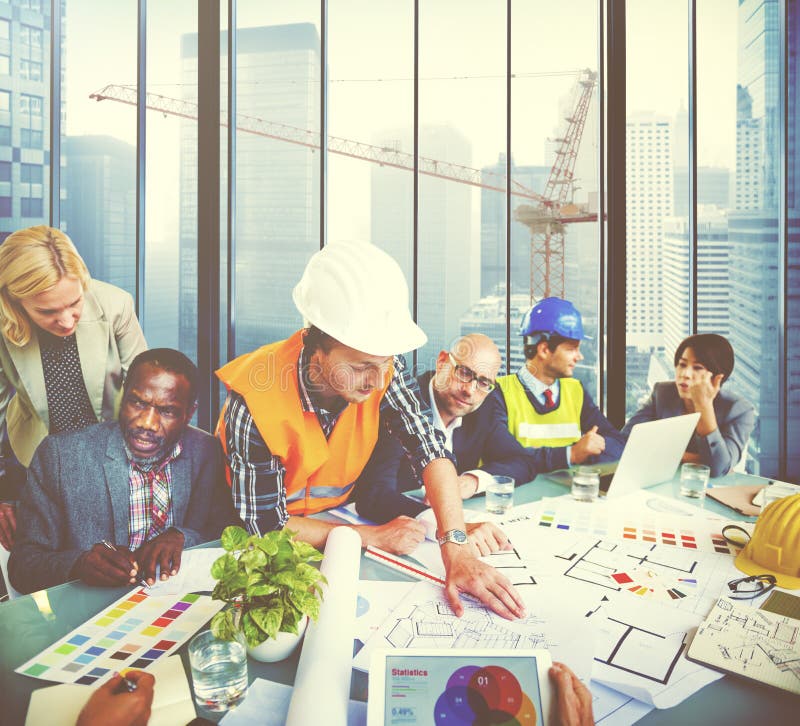 Group of Architect and Engineer Discussion Concept Stock Image - Image ...