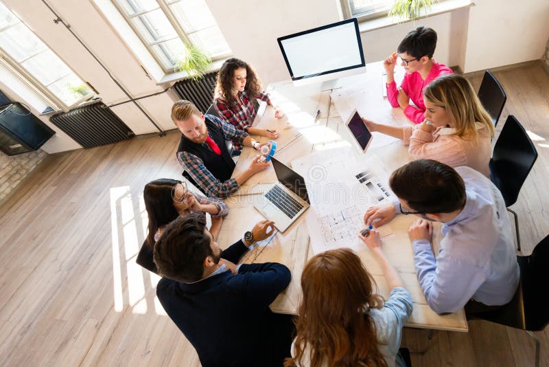 Group of Architects Working on Project Stock Photo - Image of ...