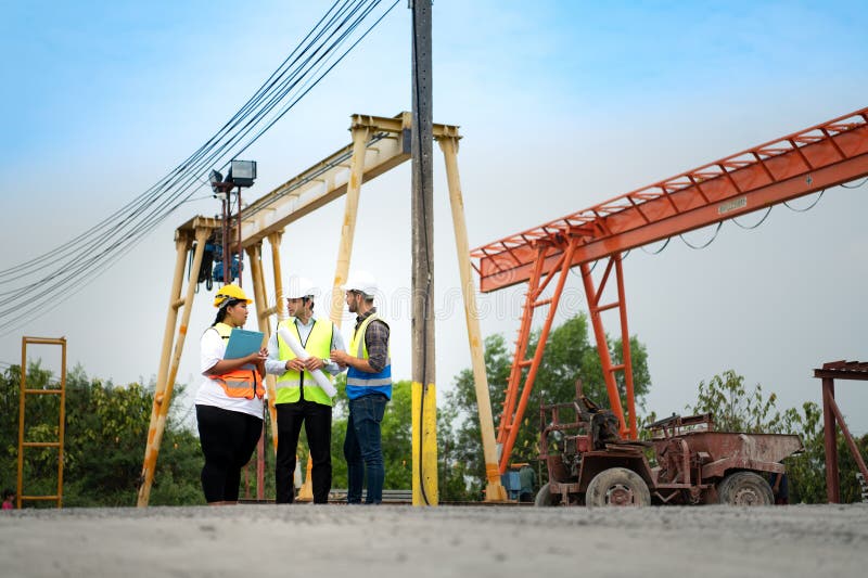 Group of Architects, Construction Foremen, and Construction Engineers ...