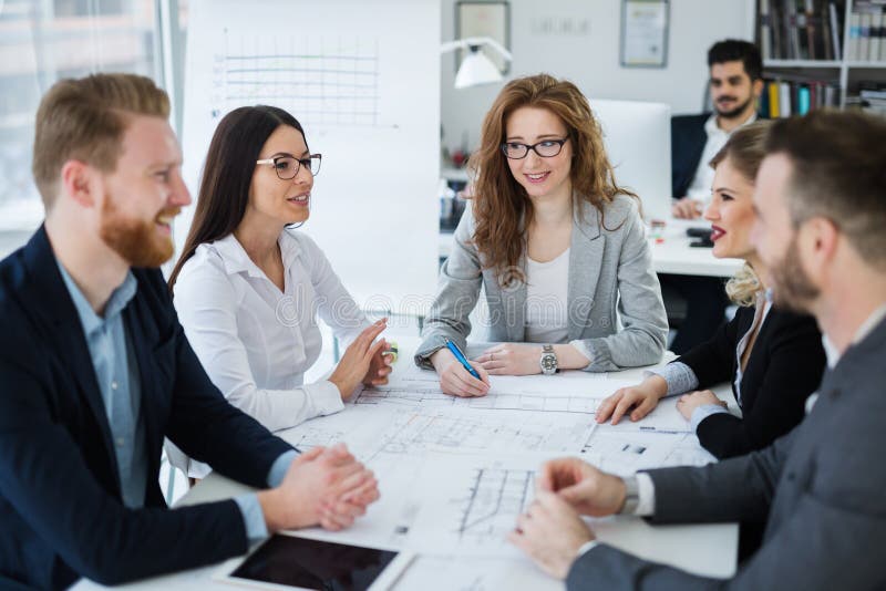 Group of Architects Working on Business Meeting Stock Photo - Image of ...