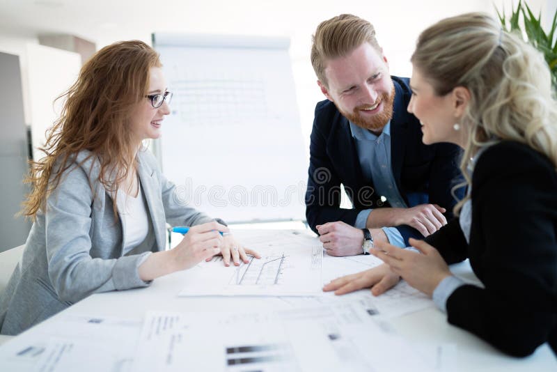 Group of Architects Working on Project Stock Image - Image of design ...