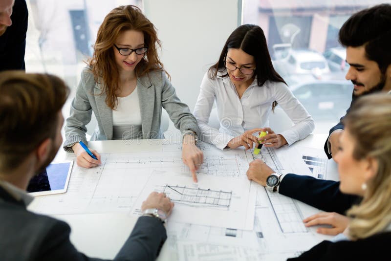 Group of Architects Working Together on Project Stock Photo - Image of ...