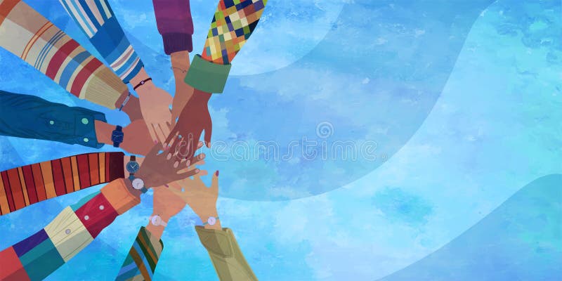 Group of Arms and Hands in a Circle of Multiethnic Diverse People ...