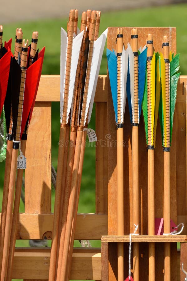 Medieval Archery Target Board in Field with Welsh Flag and George Cross ...