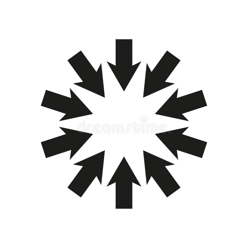 Group of Arrows Following a Circle Pointing Inwards. Vector ...