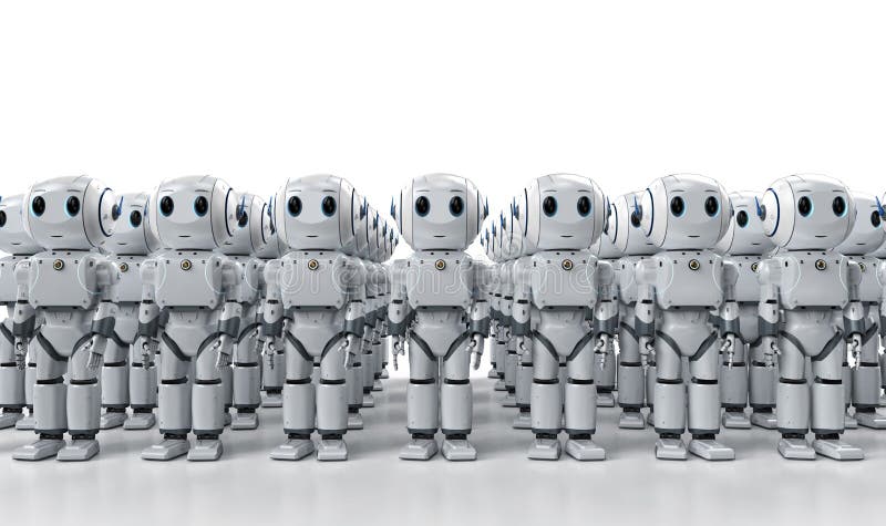 Group of Artificial Intelligence Robots Stock Illustration ...