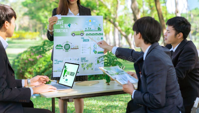 Group of Asian Business People with Strong Teamwork at Outdoor Office ...