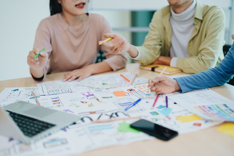 Group of Asian Creative Team Programing Designers Participate in All ...