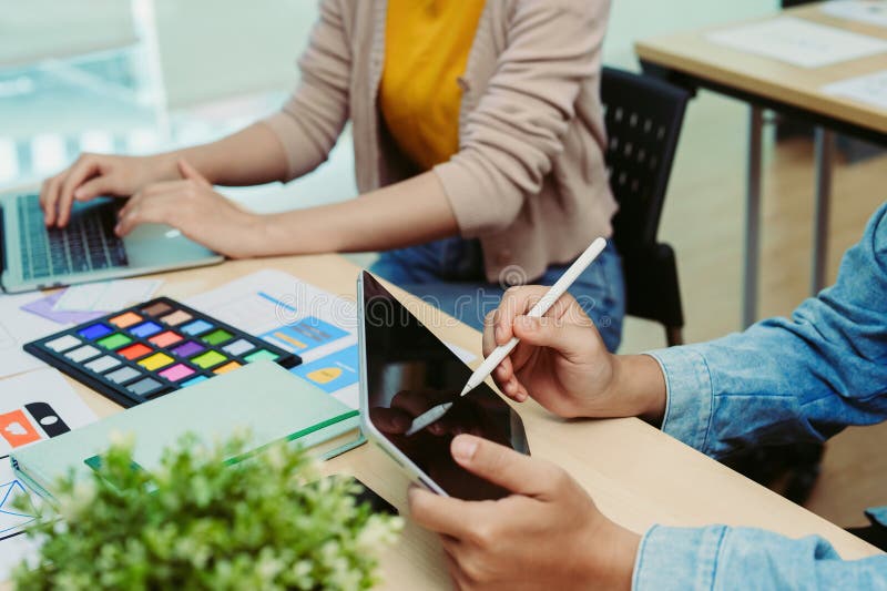 Group of Asian Creative Team Programing Designers Participate in All ...