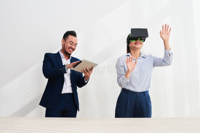 Testing VR Headset stock photo. Image of business, glasses - 114853342