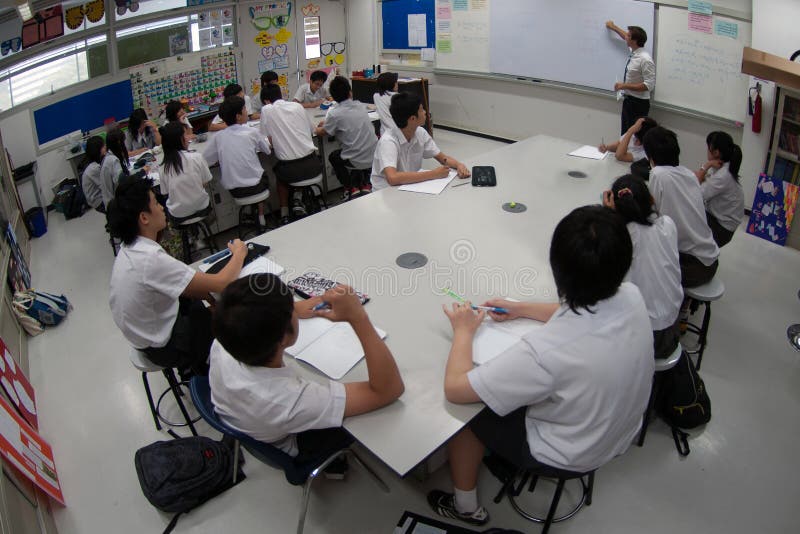 Group of Asian Elementary Students are Learning about Electricity in ...
