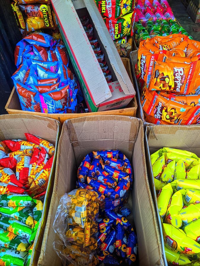 Group of Assorted Snacks in the Box Editorial Stock Image - Image of ...
