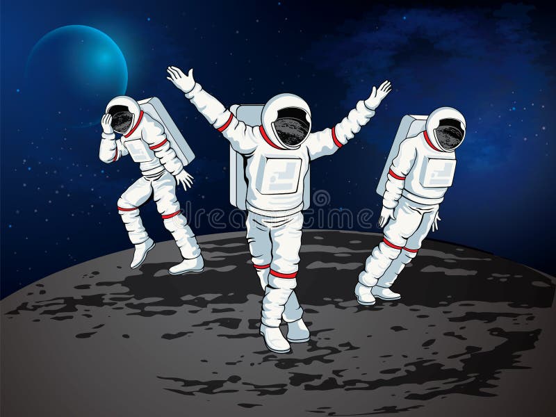 Astronaut dancing stock vector. Illustration of outer - 145466428