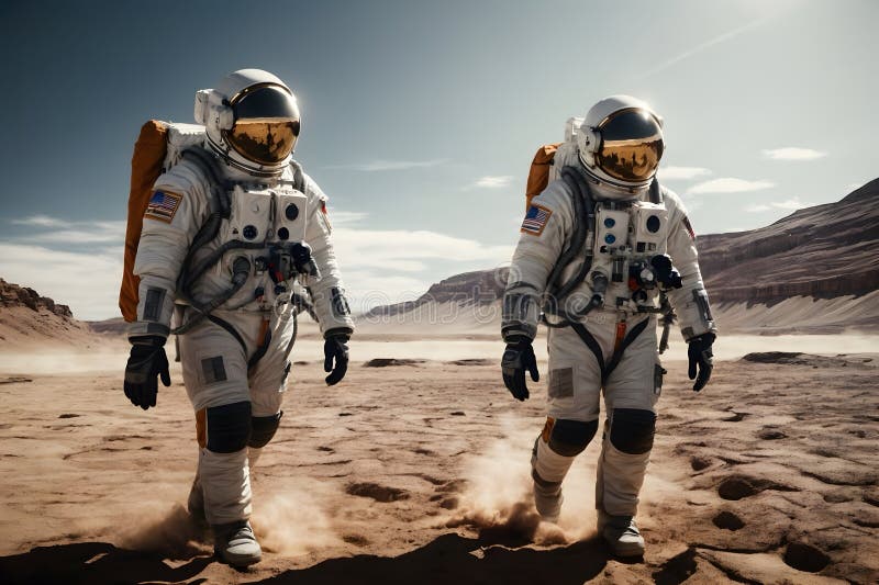 A Group of Astronauts Walking on a Planet Stock Image - Image of alien ...