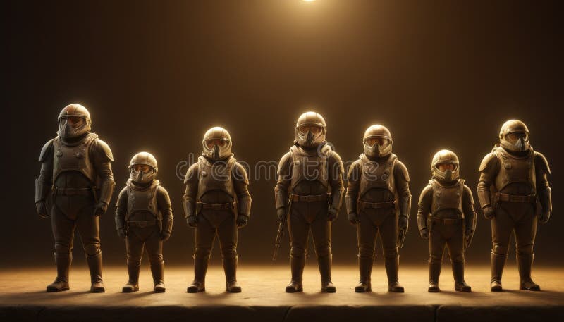 Group of Astronauts Standing in Formation Stock Photo - Image of group ...