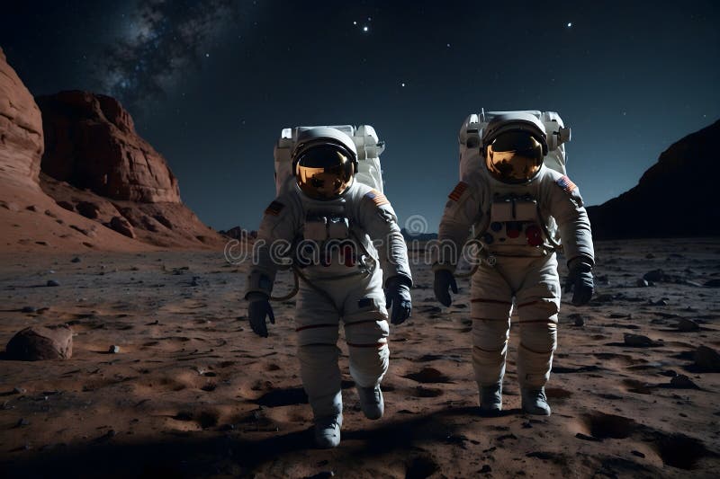 A Group of Astronauts Walking on a Planet Stock Photo - Image of ... A Group of Astronauts Walking on a Planet Stock Photo - Image of ...