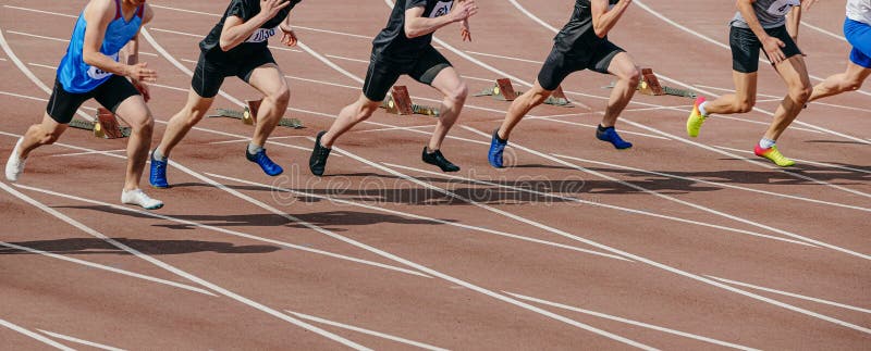 Group Athletes Runners Start Editorial Image - Image of sport, field ...