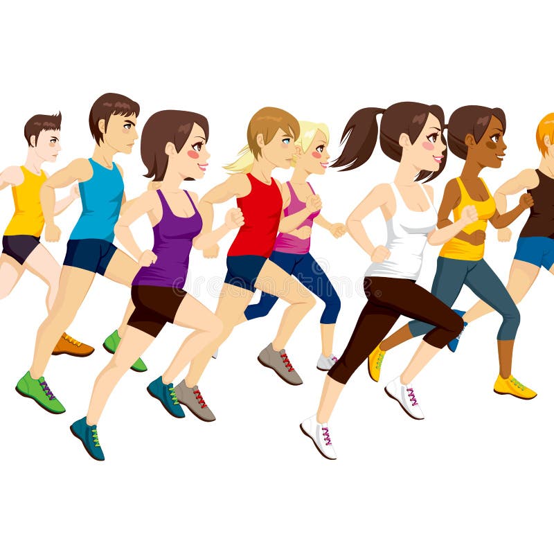 Running Male Female Runner Stock Illustrations – 2,534 Running Male ...