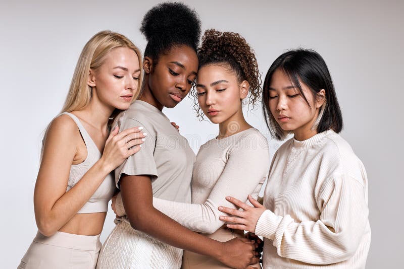 Group of Attractive Multiracial Young Models with Different Ethnicity ...