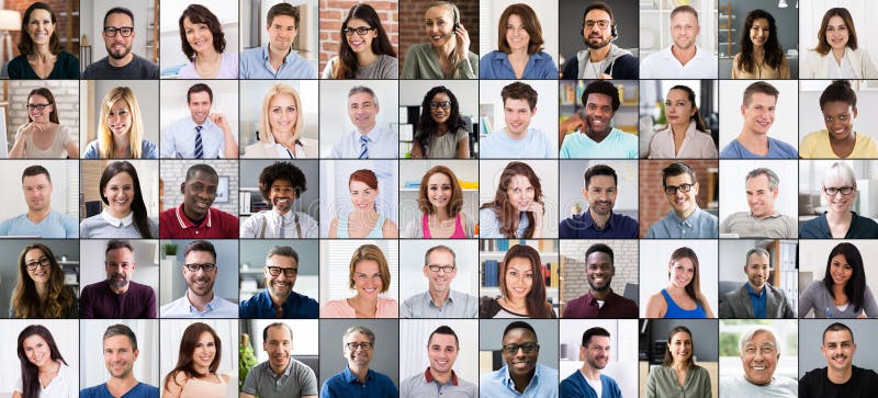 Group Avatar Photos Collage. Multicultural People Stock Photo - Image ...
