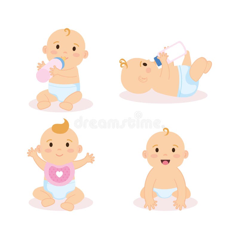 Group of babies characters stock vector. Illustration of happy - 138599360