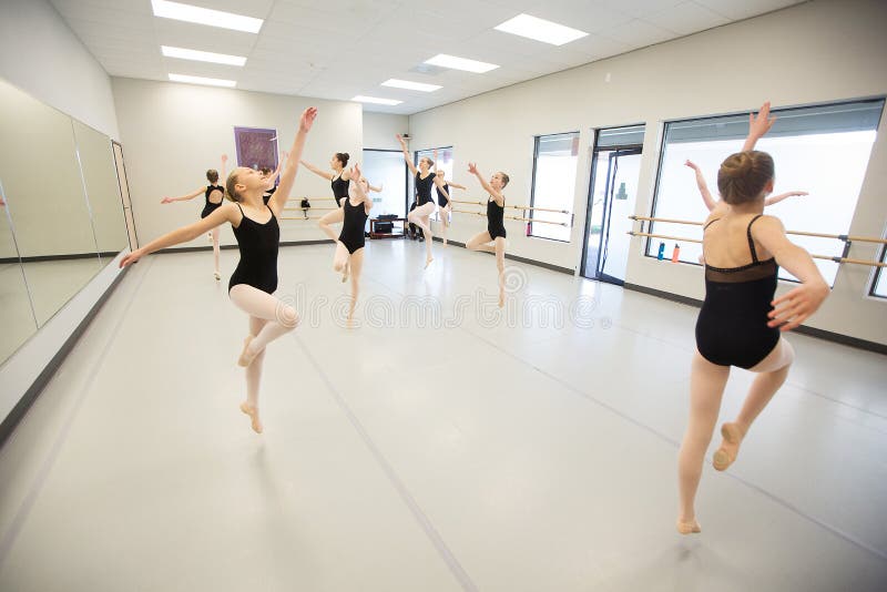 Group of Ballet Dancers in Studio Stock Photo - Image of practice ...