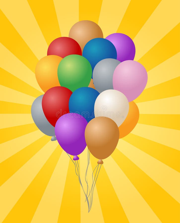 Flat Style Hand Holding Colorful Balloons Vector Illustration Stock ...