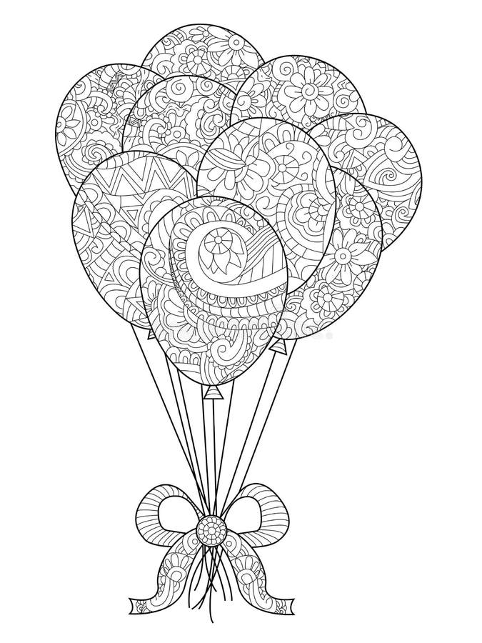ZENTANGLE BALLOONS stock vector. Illustration of abstract - 71466222