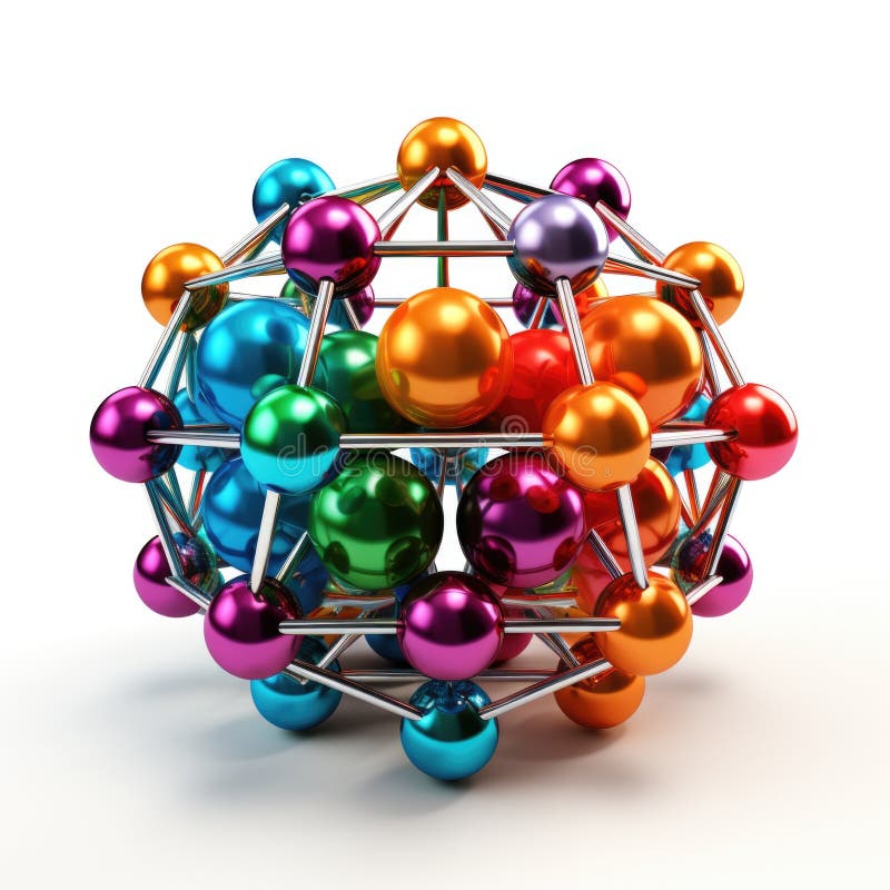 A Group of Balls and a Wire Structure, Clipart on White Background ...