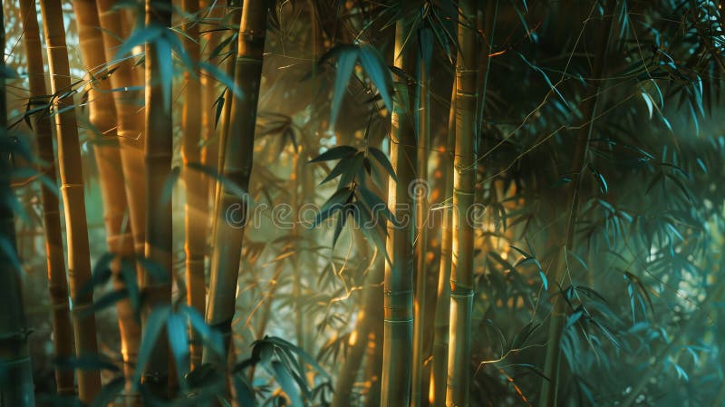 Group of Bamboo Trees in Forest Stock Illustration - Illustration of ...
