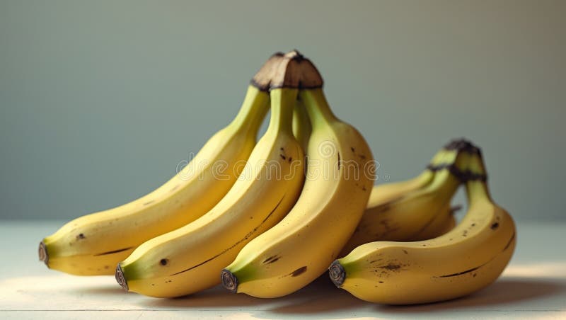 A Group of Bananas Placed on a Flat Surface Stock Illustration ...