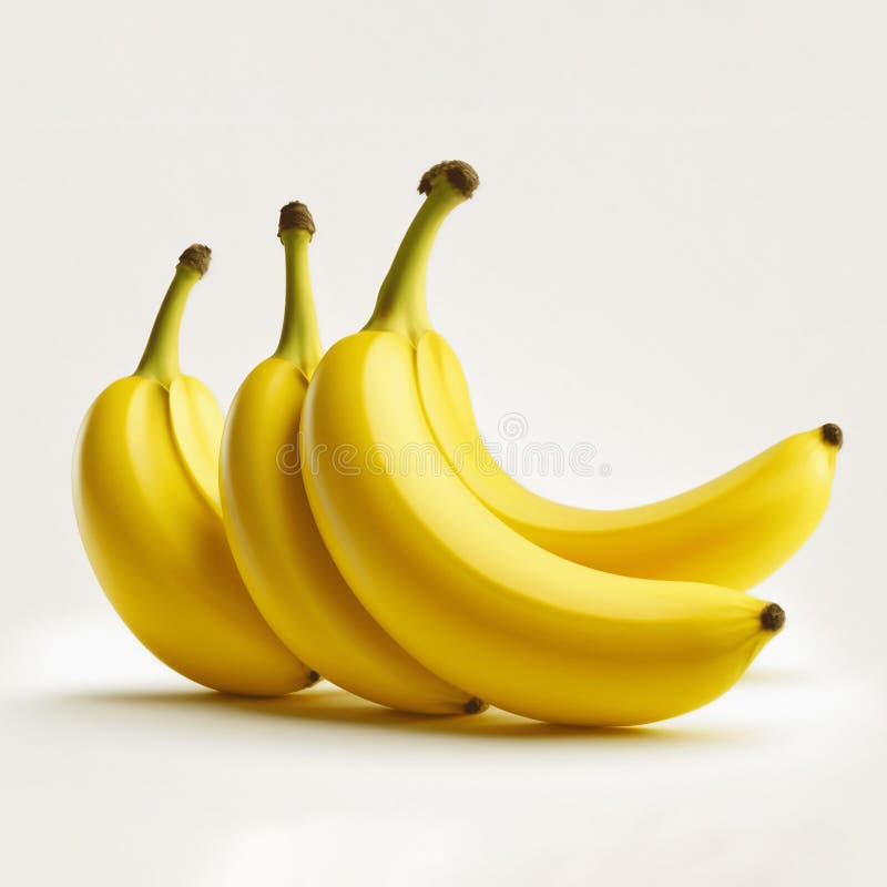 A Group of Bananas on a White Surface Stock Illustration - Illustration ...