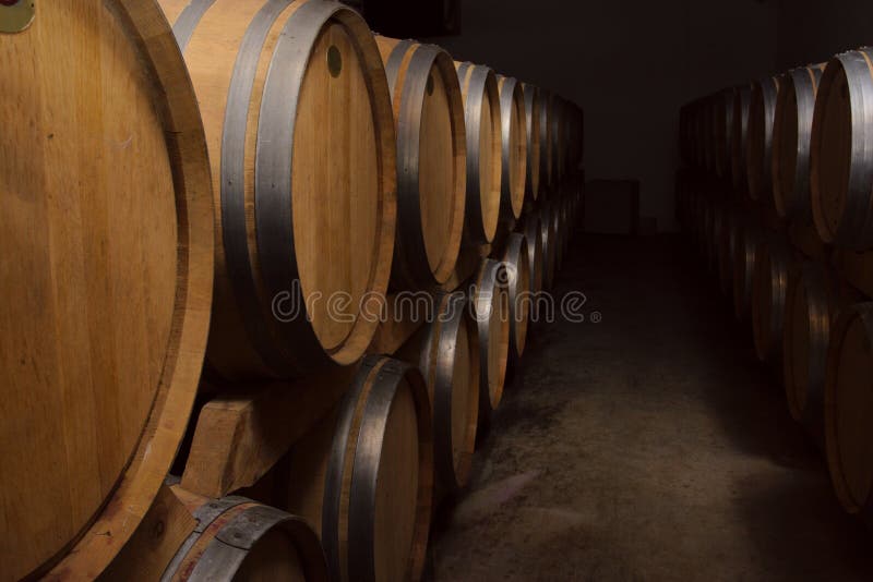 Group of barrels stock image. Image of france, lamp, dark - 7983929