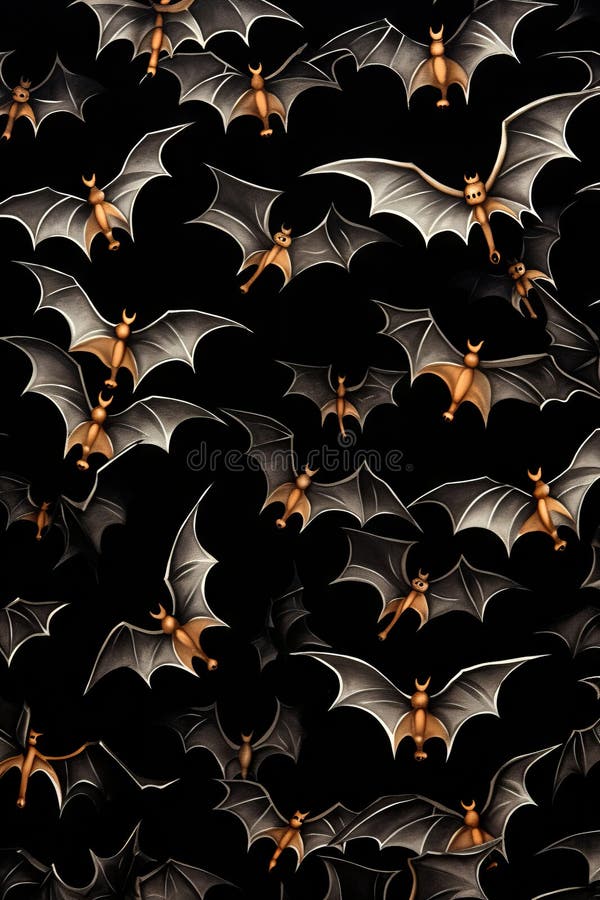 Group of Bats with Cat on Them Flying through the Air. Generative AI ...