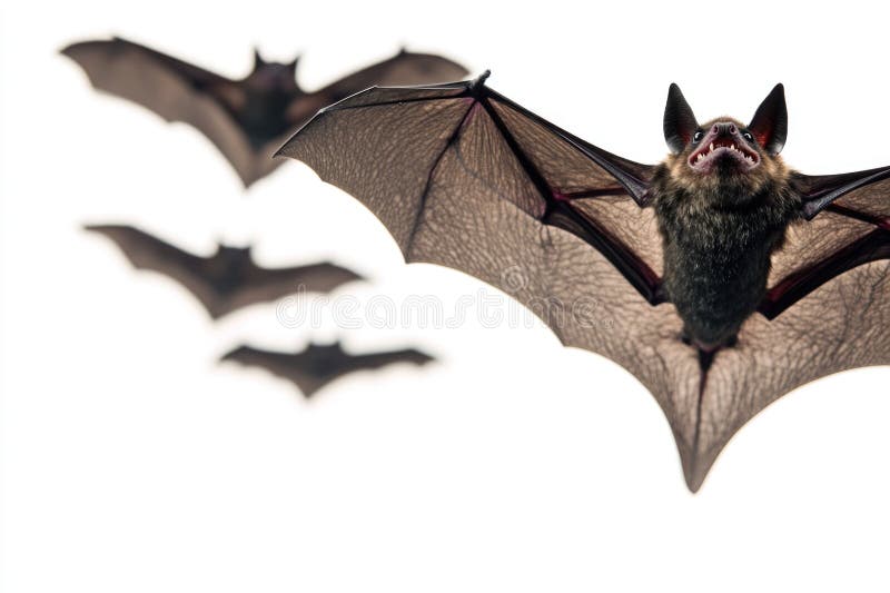 A Group of Bats Flying through the Air at Night Stock Photo - Image of ...