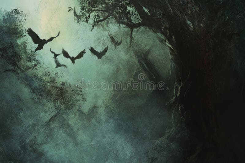 Group Bats Flying Trees Dense Forest Stock Photos - Free & Royalty-Free ...