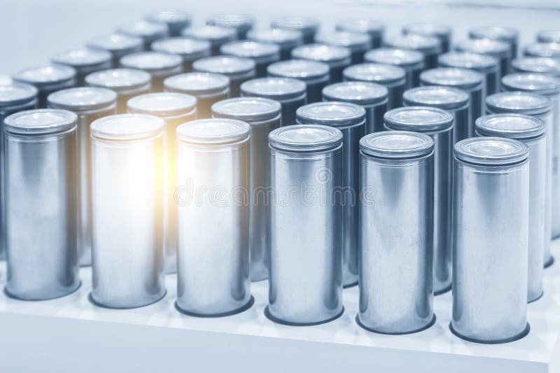 The Group of Battery Pack for Electric Vehicle Car in the Light Blue ...