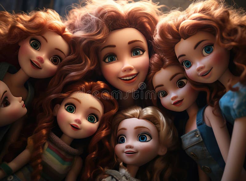 A group of beautiful dolls stock image. Image of dolls - 290920971