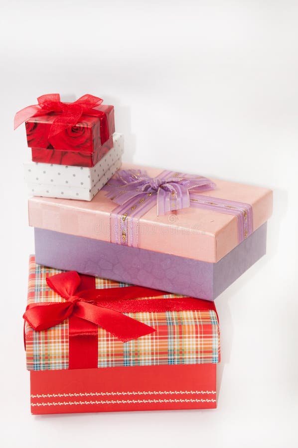 Group of Beautiful Gift Box with Bows Stock Image - Image of celebrate ...
