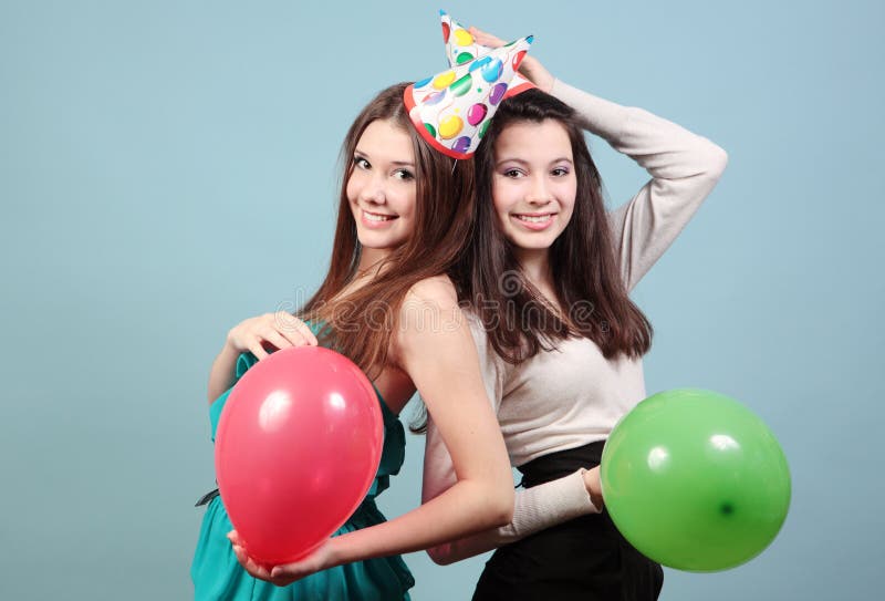 Group of Girls Birthday Party. Stock Photo - Image of celebrations ...
