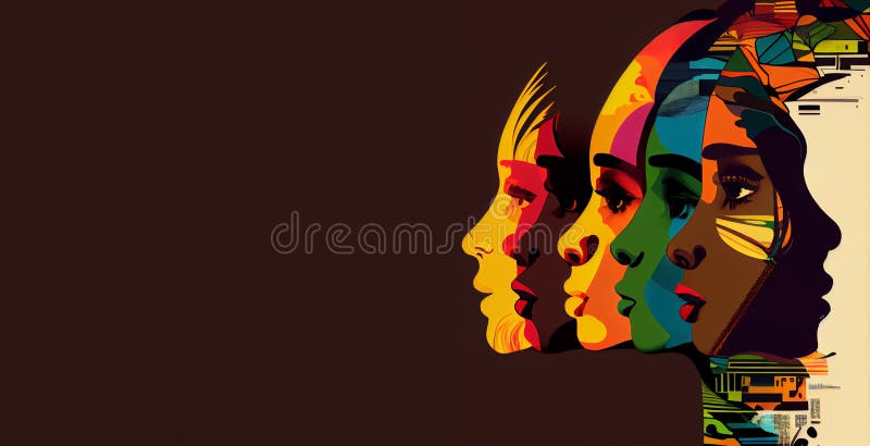 Multi-ethnic People with Different Colors. Banner of Diversity ...