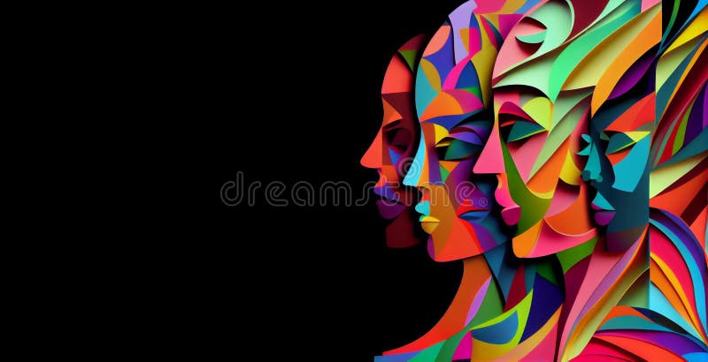 Multi-ethnic People with Different Colors. Banner of Diversity ...