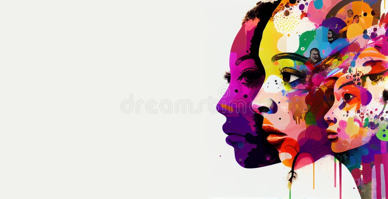 Multi-ethnic People with Different Colors. Banner of Diversity ...